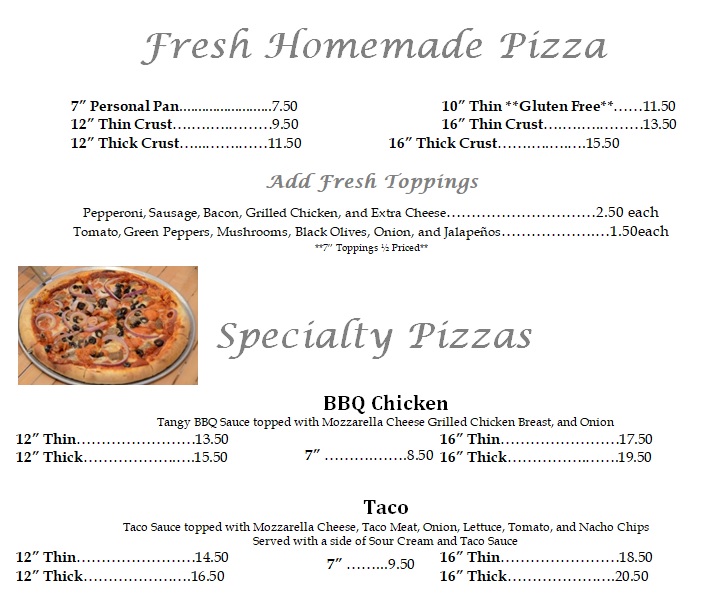 Pla-Mor Lanes, LLC > Menu