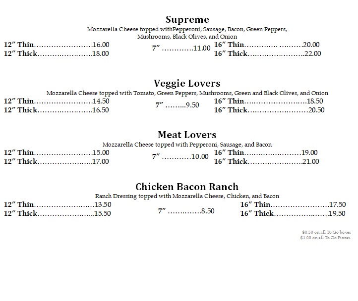 Pla-Mor Lanes, LLC > Menu