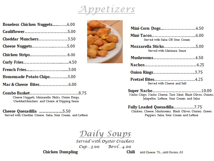 Pla-Mor Lanes, LLC > Menu