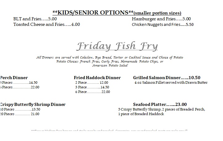 Pla-Mor Lanes, LLC > Menu